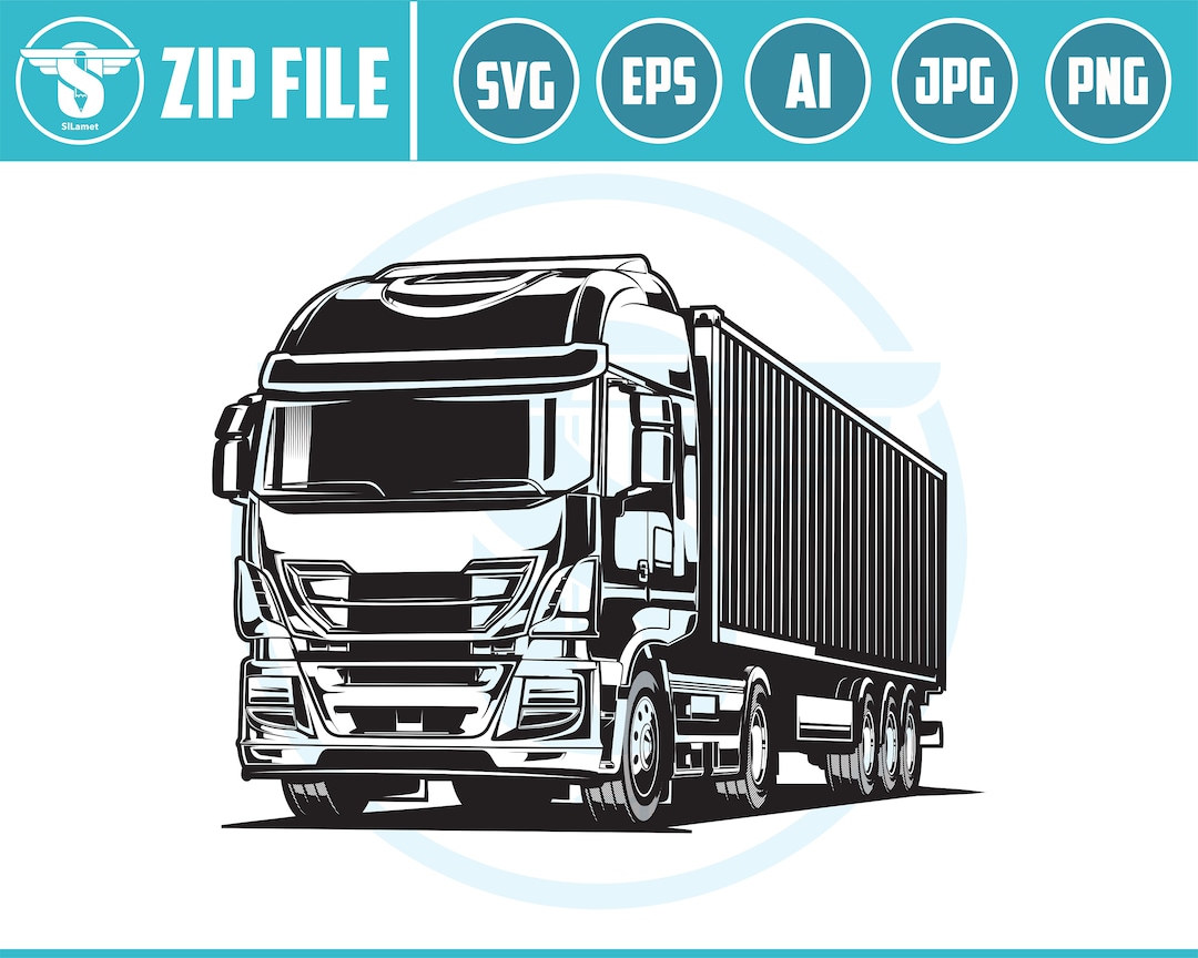 Truck Svg, Semi Truck Svg, Moving Truck, Semi Truck Trailer Svg ...