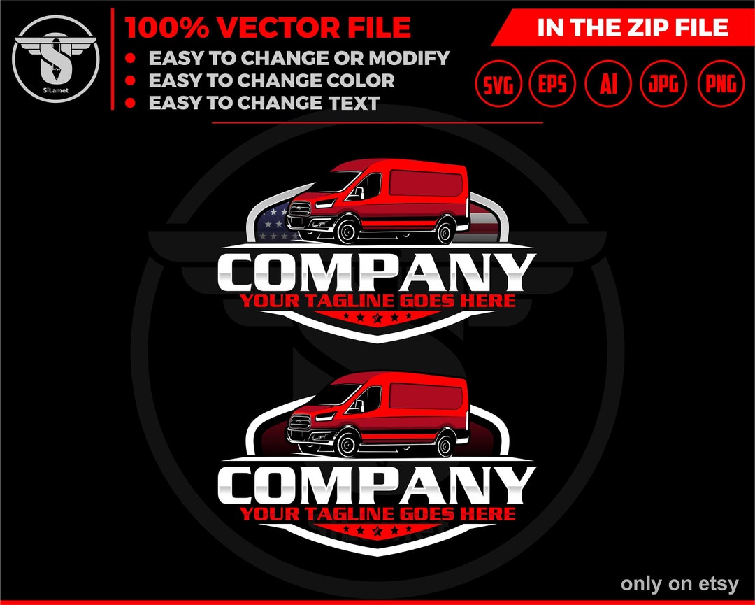 Delivery Van Logo SVG: Cargo & Shipping Vehicle Graphics (digital ...