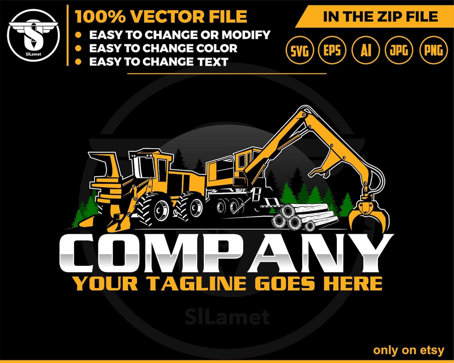 Logging Equipment Logo – Vector Files for Commercial Use (digital ...