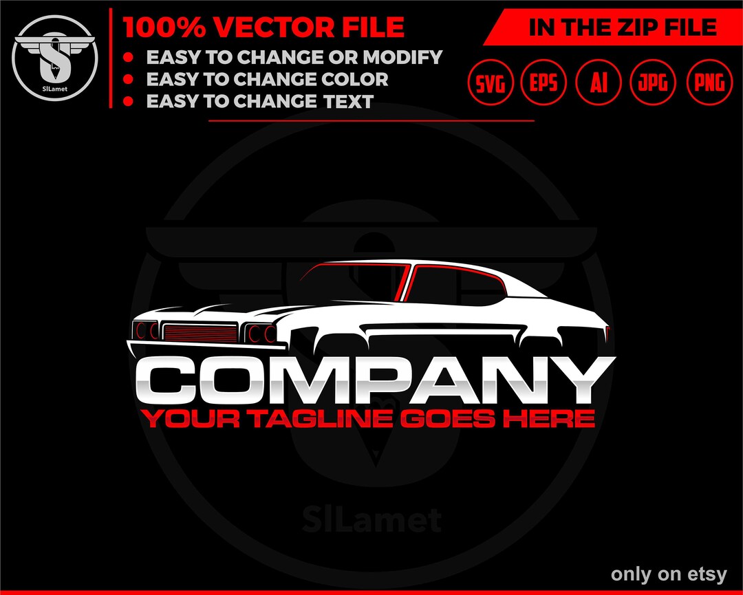 Classic Car Line Art Logo: Automotive Design (digital Download) - Etsy