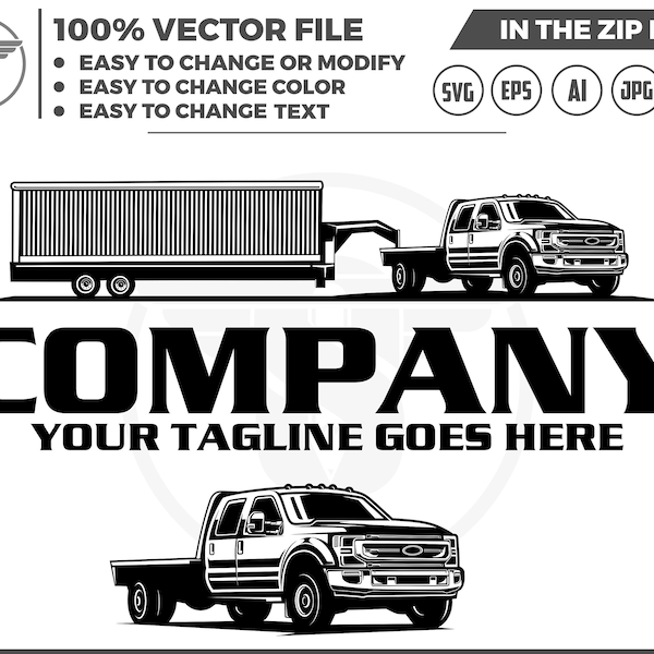 Dually Truck With Trailer Svg - Etsy