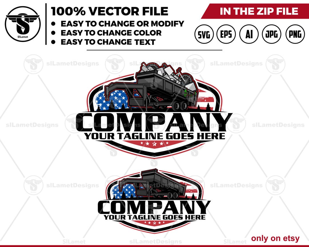 Gooseneck Dump Trailer Logo – Hauling Equipment Branding (digital ...