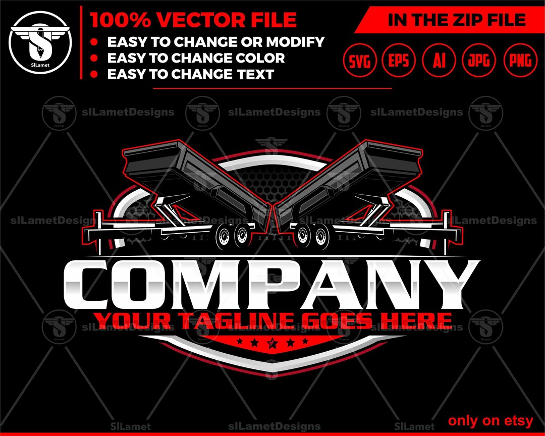 Dump Trailer Logo Design: Commercial Use Graphics (digital Download) - Etsy