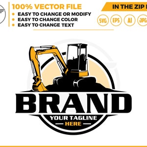 Excavator Logo SVG: Heavy Equipment Clipart (digital Download) - Etsy