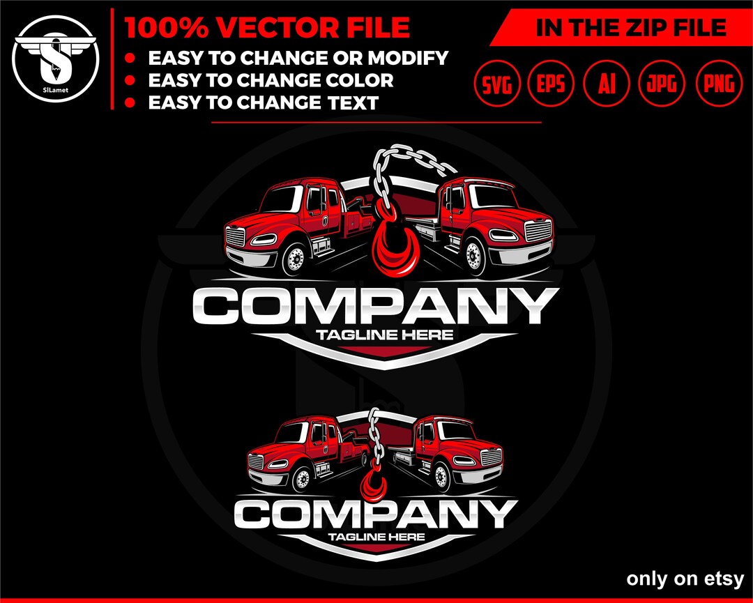 Towing Truck Logo, Towing Logo Template, Towing Chain Svg, Tow Truck 18 ...