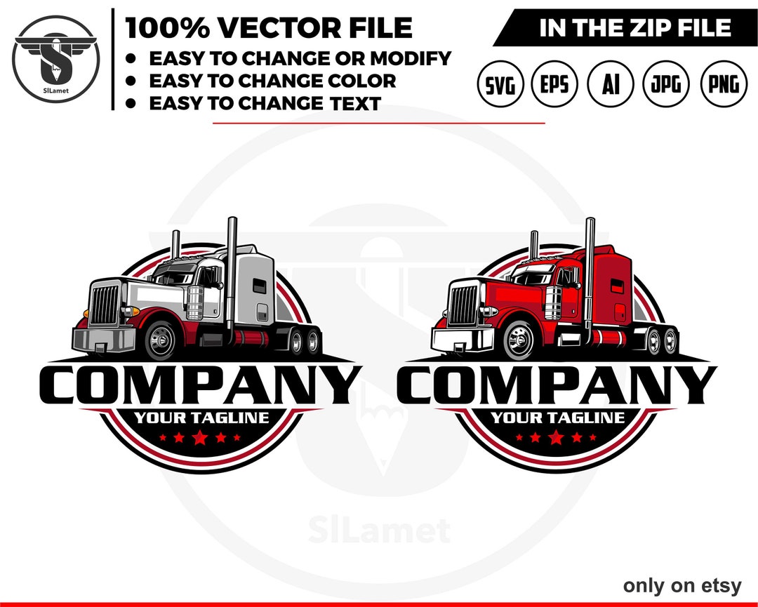 Trucking Logo, Big Rig Logo, Trucking Company Logo, Moving Truck, Semi ...