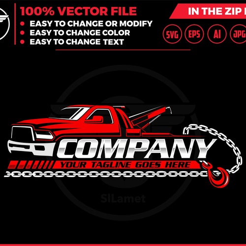 Towing Truck Logo Towing Logo Template Towing Chain Svg Tow - Etsy