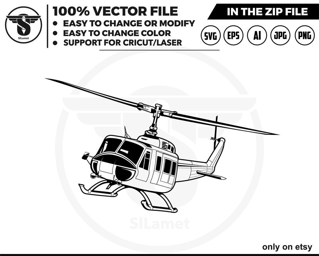 Helicopter SVG: Light Aircraft Clipart for Cricut/laser (digital) - Etsy