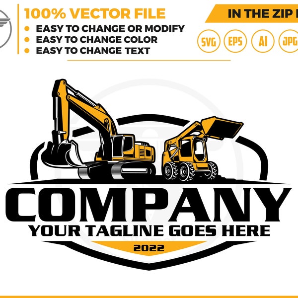 Skid Steer and Mini Excavator Logo - Etsy
