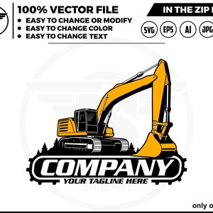 Excavator Logo - Digging Logo - Earth Digging Logo - Excavator Svg ...