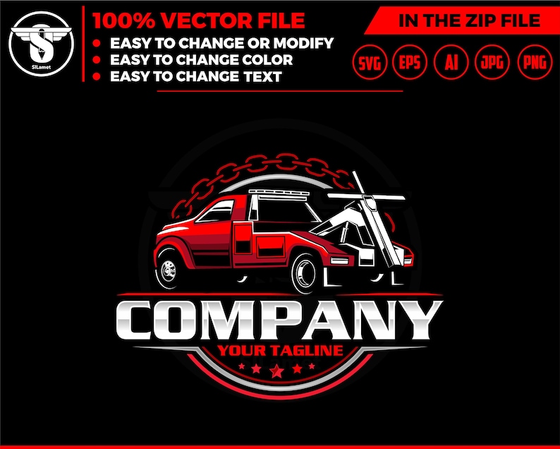 Towing Truck Logo Towing Logo Template Towing Chain Svg Tow - Etsy