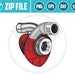 Turbo Heart SVG, Turbo SVG, Turbo Power Svg, Turbo Charger Engine Car ...
