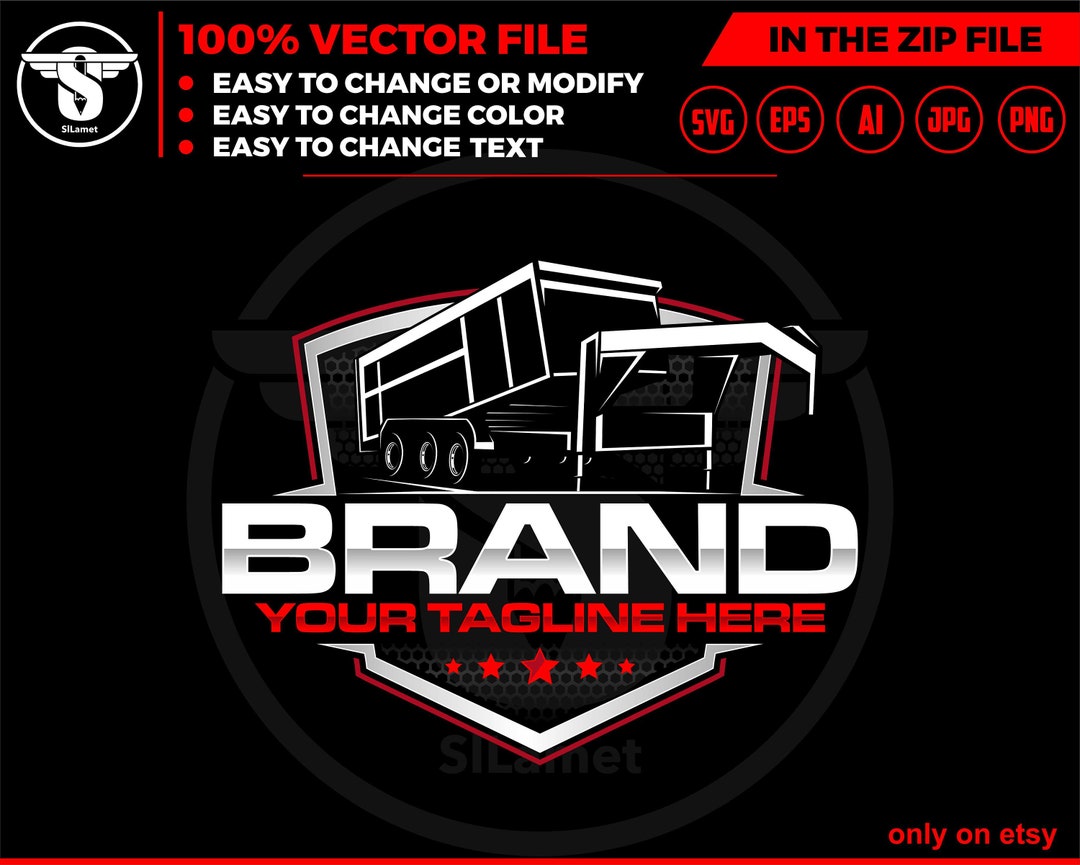 Dump Trailer Logo, Dump Trailer Rental Logo, Truck Pickup Logo Svg, Dumpster Logo , Dump Rental ...