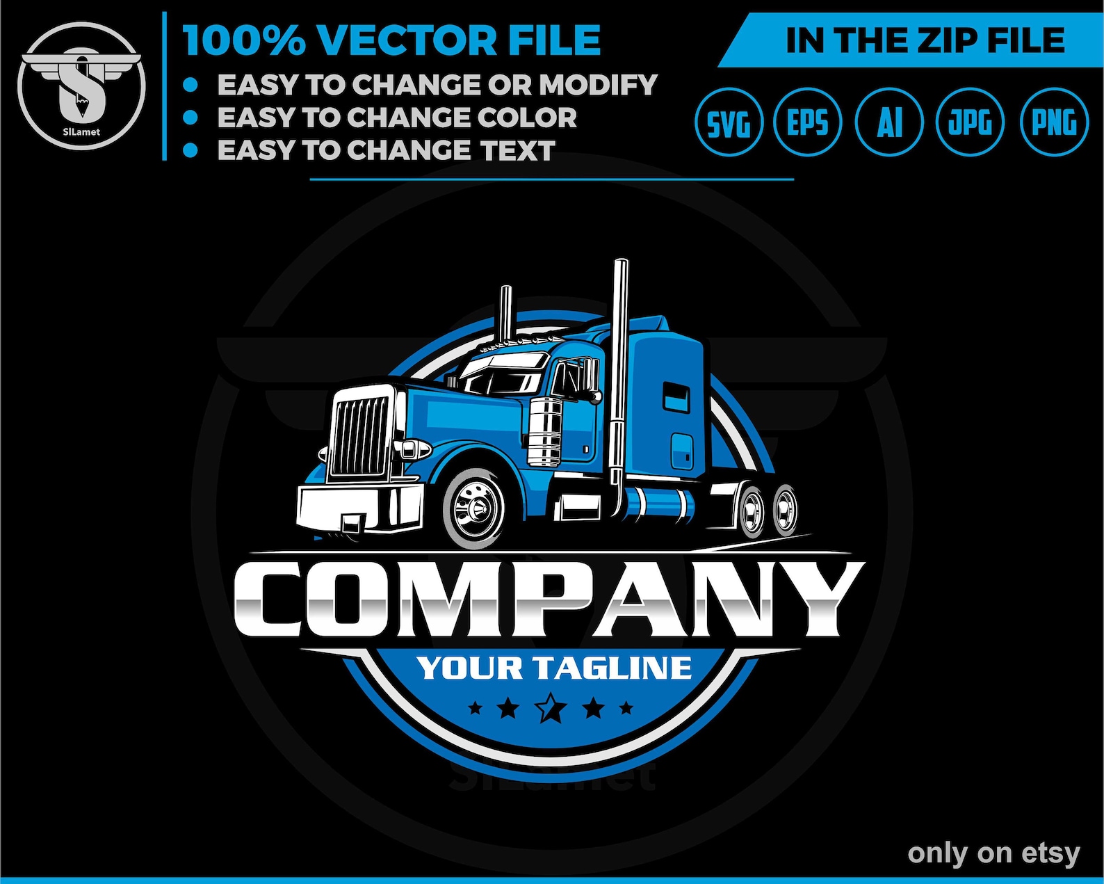 Trucking Logo, Big Rig Logo, Trucking Company Logo, Moving Truck, Semi ...