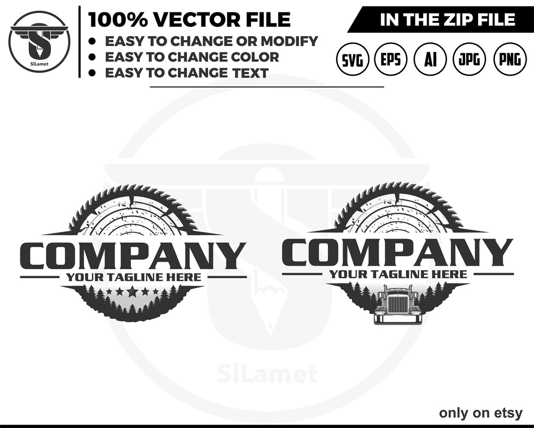 Woodcutter Saw Blade Logo: Logging Truck Design (digital Download) - Etsy