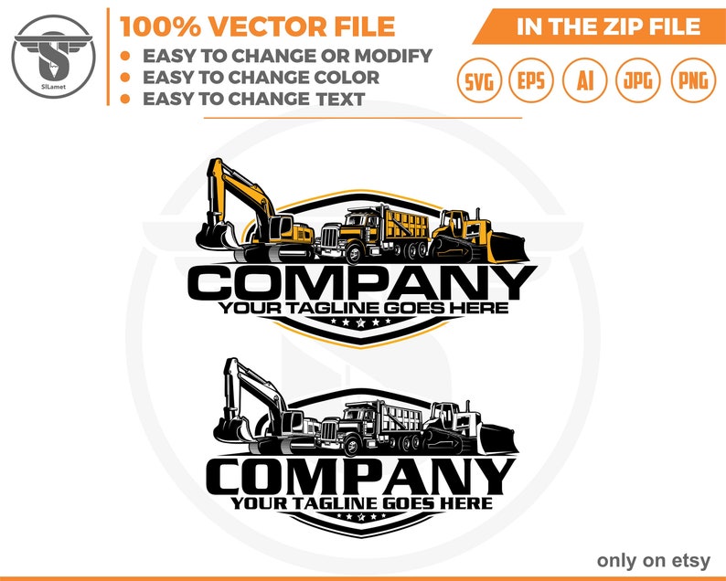 Equipment Vehicles Logo - Heavy Equipment Logo - Bulldozer Svg - Dump ...