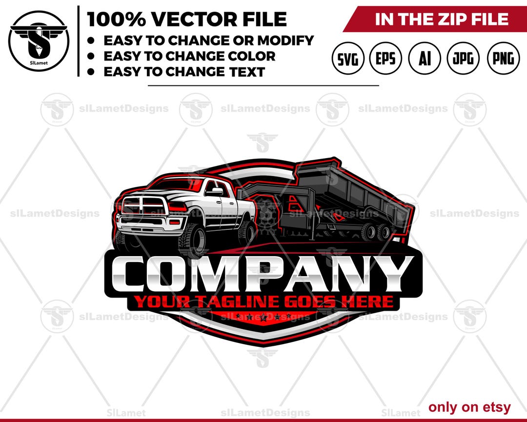 Pickup & Gooseneck Dump Trailer Logo - Pickup Truck Trailer Logo ...