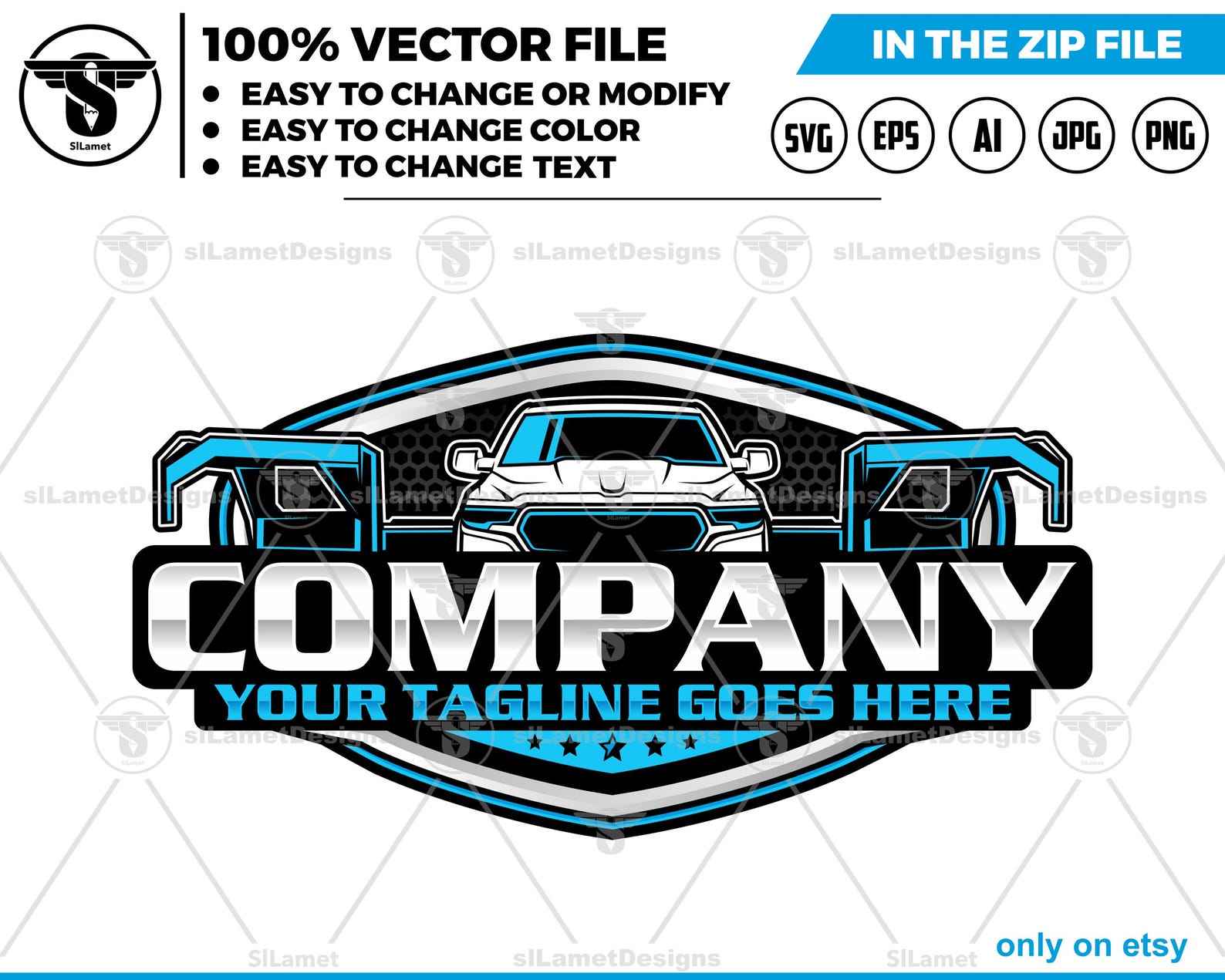Pickup Truck & Gooseneck Trailer Logo – Towing Company (digital ...