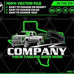 Texas Pickup Truck & Gooseneck Dump Trailer Logo (digital Download) - Etsy