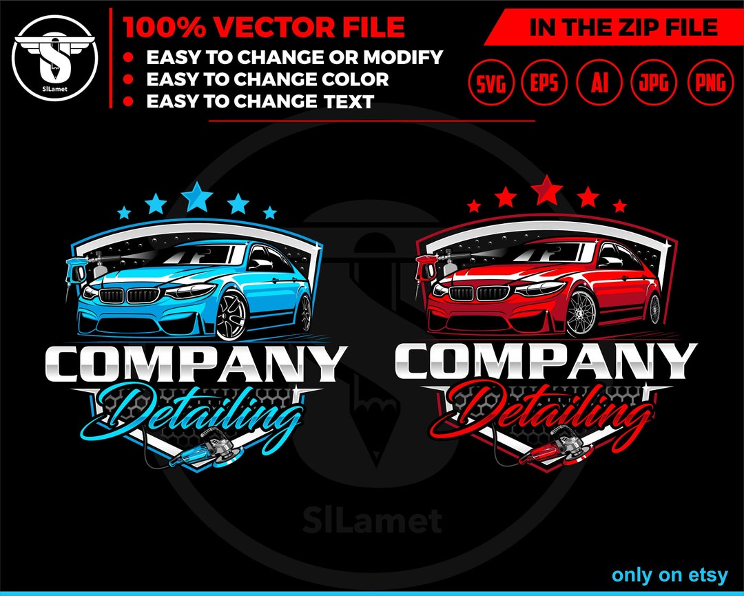 Auto Detailing Car Logo Template - Car Detailing Services Logo - Car ...