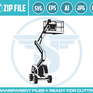Cherry Picker SVG, Cherry Picker Vector, Bucket Truck SVG, Boom Lift ...