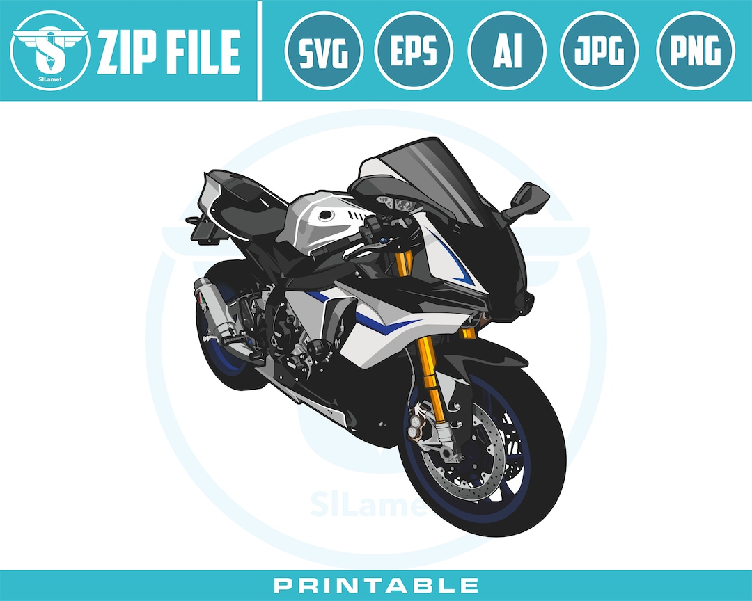 Yamaha R1M SVG, Sport Bike Svg, Illustration Racing Motorbike, Vector ...