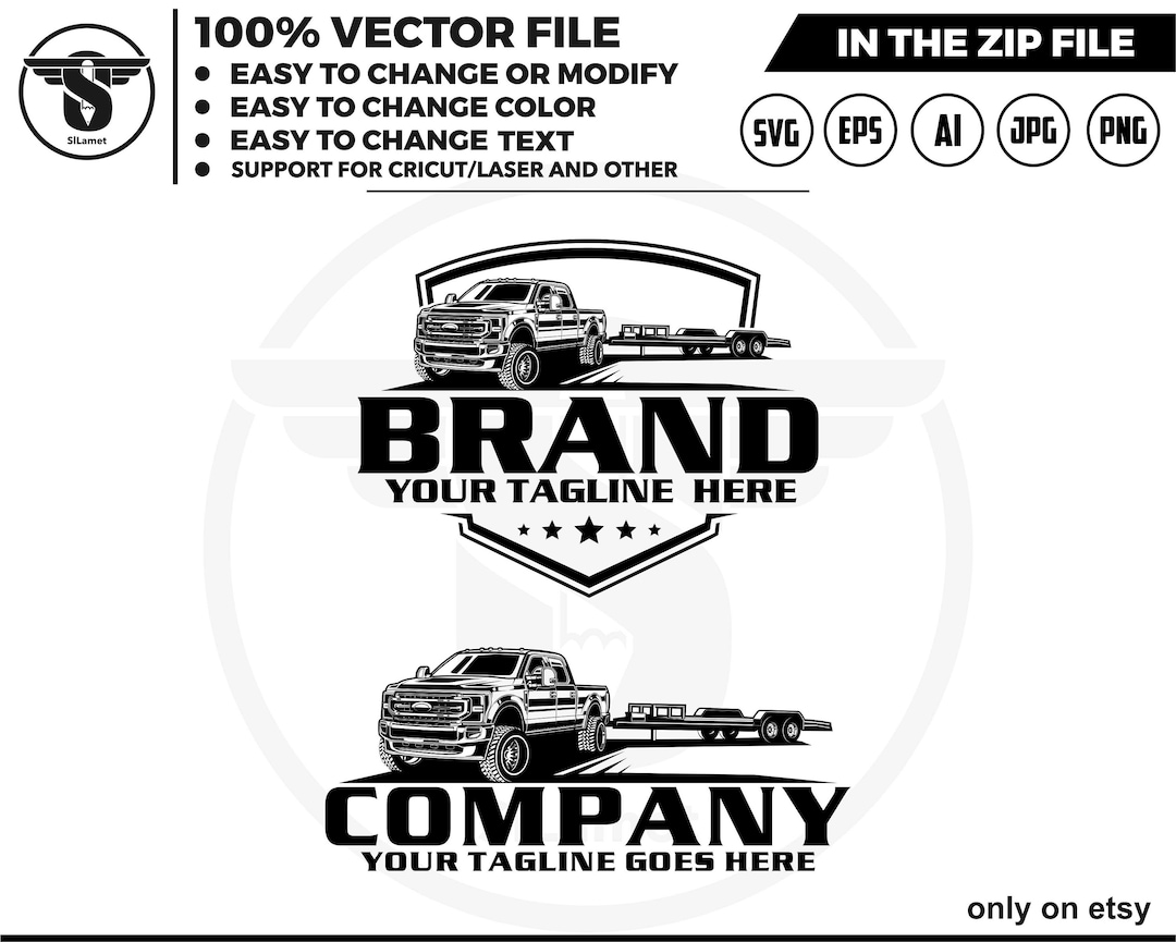 Pickup and Car Hauler Trailer Logo - Pickup and Trailer Logo - Trailer ...