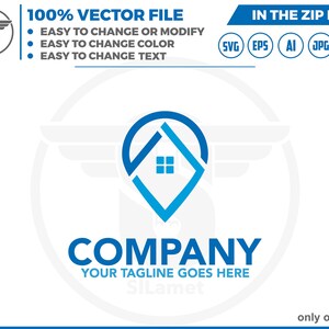 Location House Logo - Map House Logo - Minimalis House Logo - Real ...