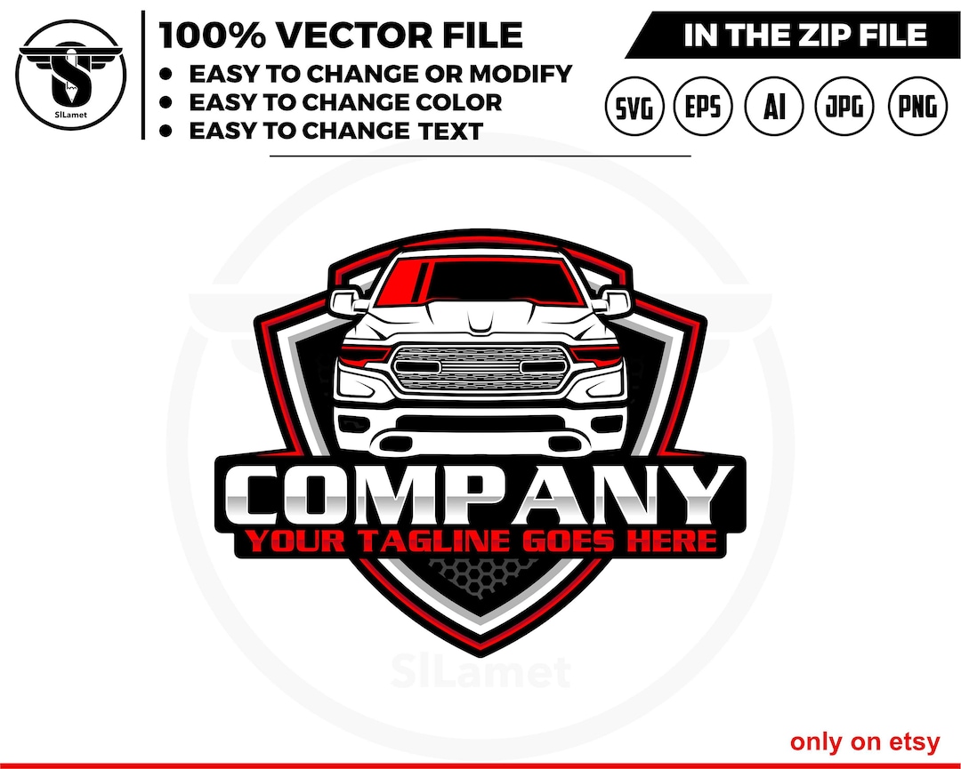 Pickup Truck Logo Vector: Ram 1500 Company Design (digital Download) - Etsy