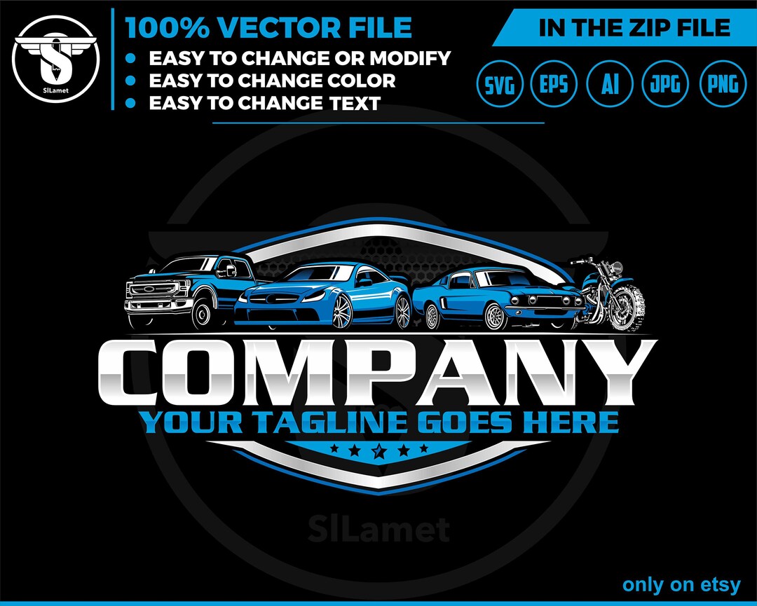 Automotive Company Logo: Truck, Car, Boat, Motorcycle (digital Download ...