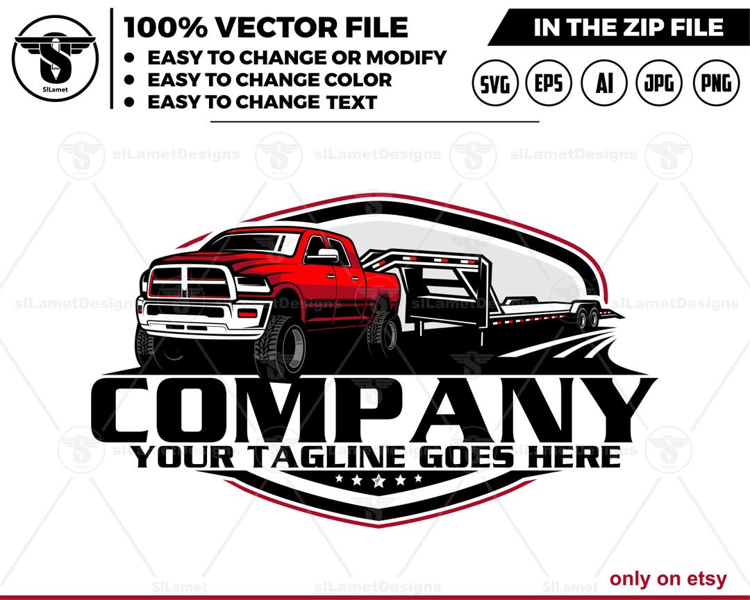 Pickup and Gooseneck Trailer Logo - Pickup and Trailer Logo - Hotshot ...