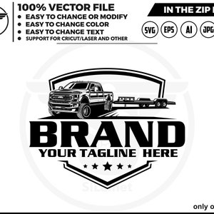 Pickup and Car Hauler Trailer Logo - Pickup and Trailer Logo - Trailer ...