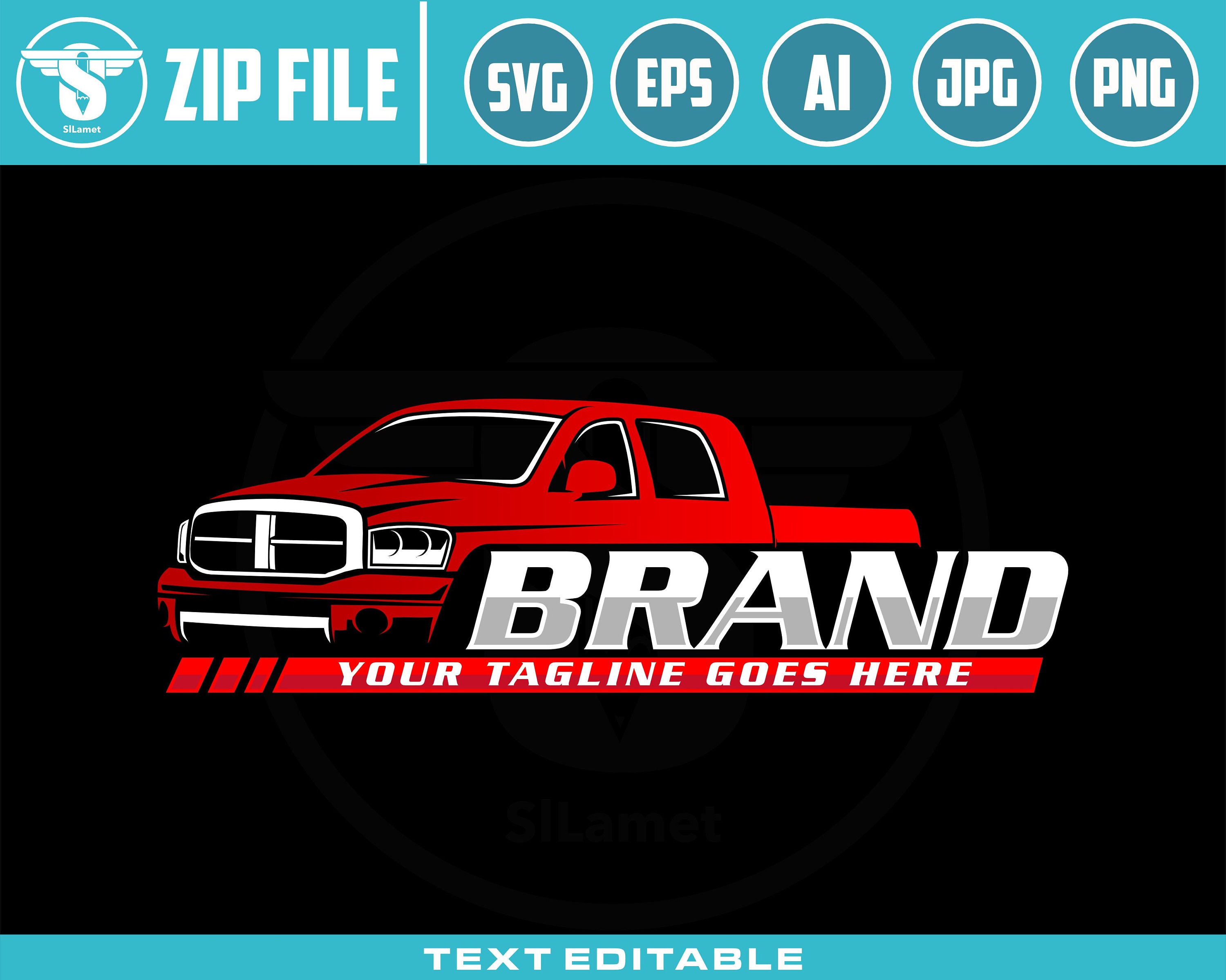 dodge ram dually truck logo - pickup truck logo