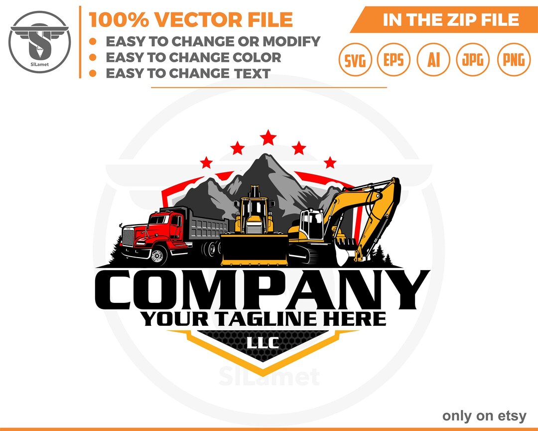 Equipment Vehicles Logo - Heavy Equipment Logo - Bulldozer Svg - Dump ...