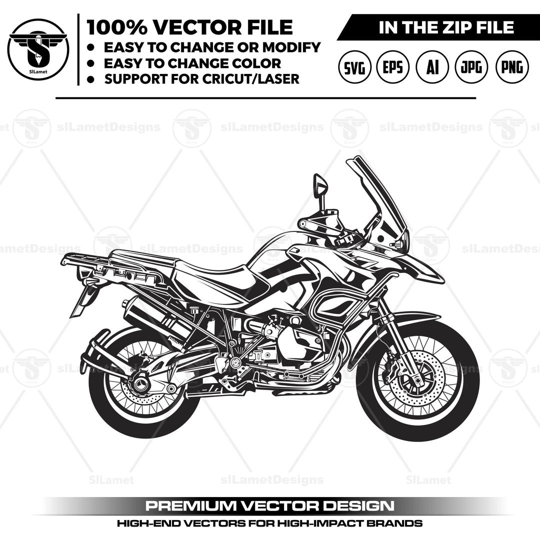 BMW GS 1200 SVG: Motorcycle Silhouette, for Cricut (digital Download ...
