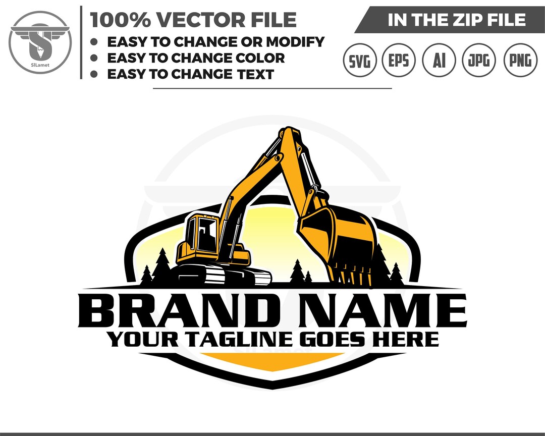 Excavator Logo Svg, Excavator Clipart, Excavator Svg, Excavator Png ...