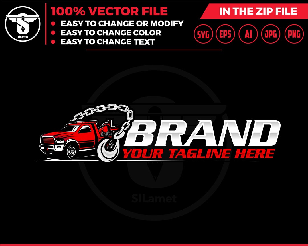 Towing Truck Logo, Towing Logo Template, Towing Chain Svg, Tow Truck 18 ...