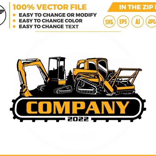 Mini Excavator Logo Svg Skid Steer Bulldozer Logo Skid Steer - Etsy