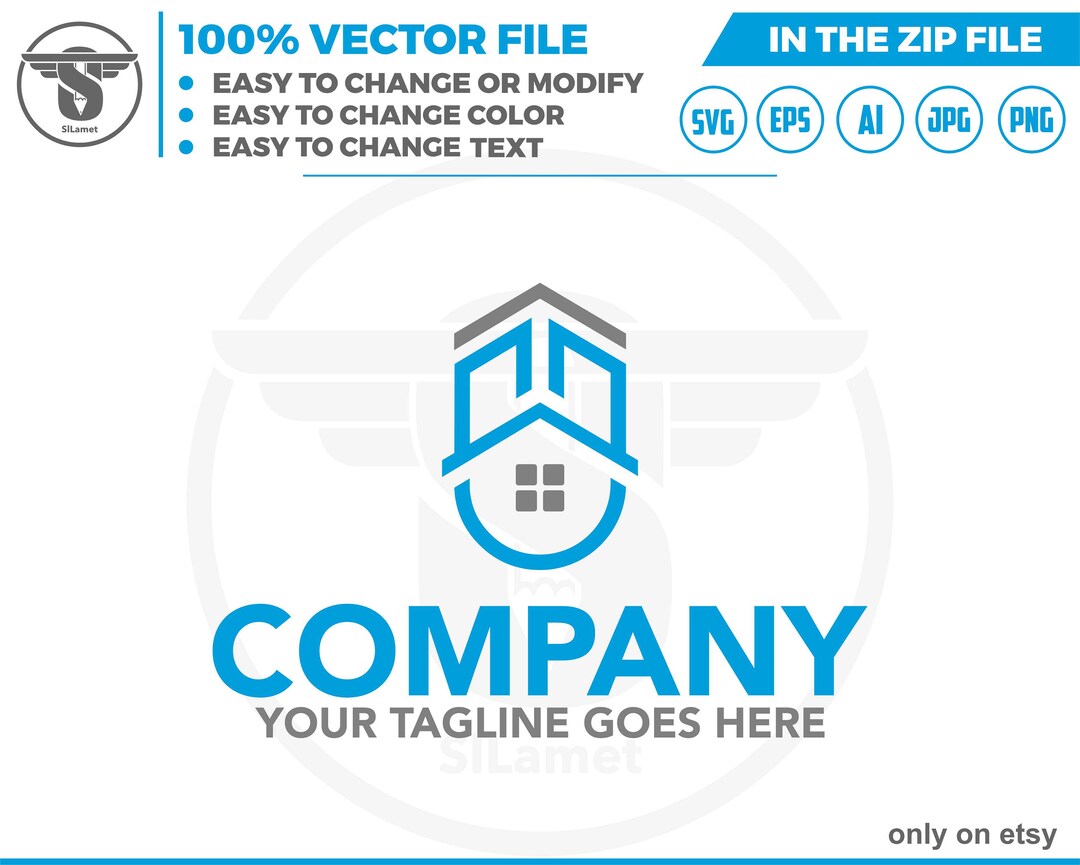 Upgrade House Logo - Minimalis House Logo - Real Estate Logo - Logo ...