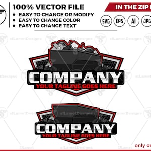 Dump Roll off Bin Logo - Dumpster Logo - Waste Removal Truck Design ...