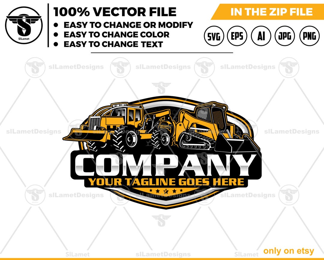 Forestry Equipment Logo: Log Skidder, Skid Steer Logo - Etsy