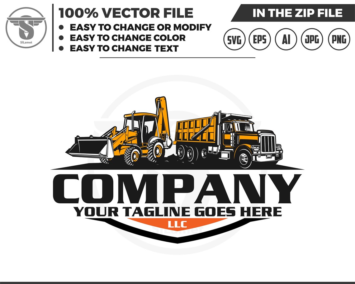 Backhoe Loaders and Dump Truck Logo Svg Backhoe Excavator - Etsy
