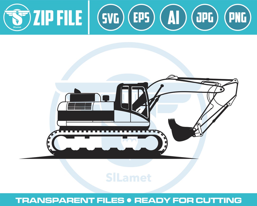 Bagger svg, Bagger Silhouette, Bagger svg, Baumaschinen svg, Bagger ...