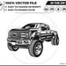 Ford F-250 Super Duty SVG: Pickup Truck Vector Graphic (digital ...