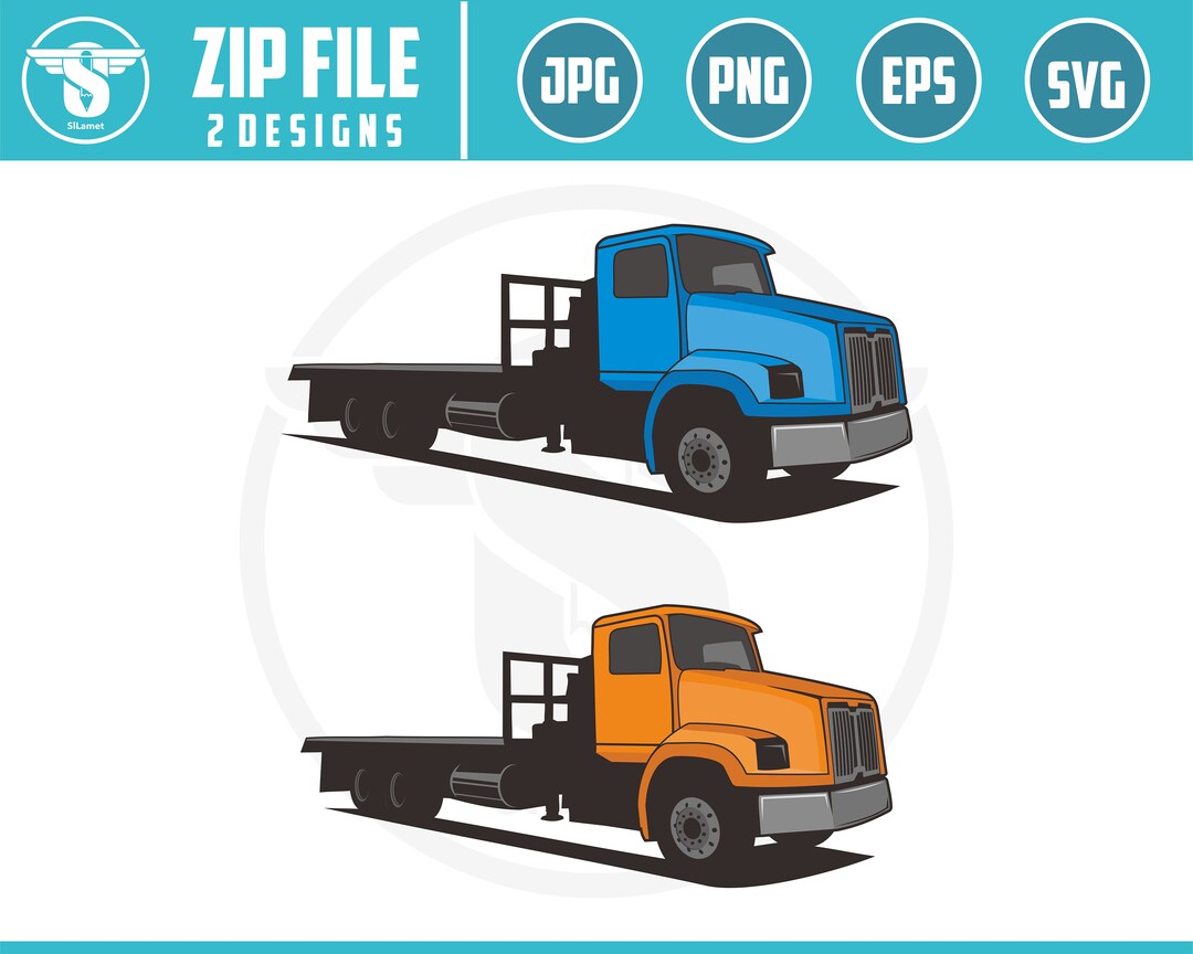 Rollback Tow Truck Illustration: SVG, Vector, PNG, JPG (digital ...
