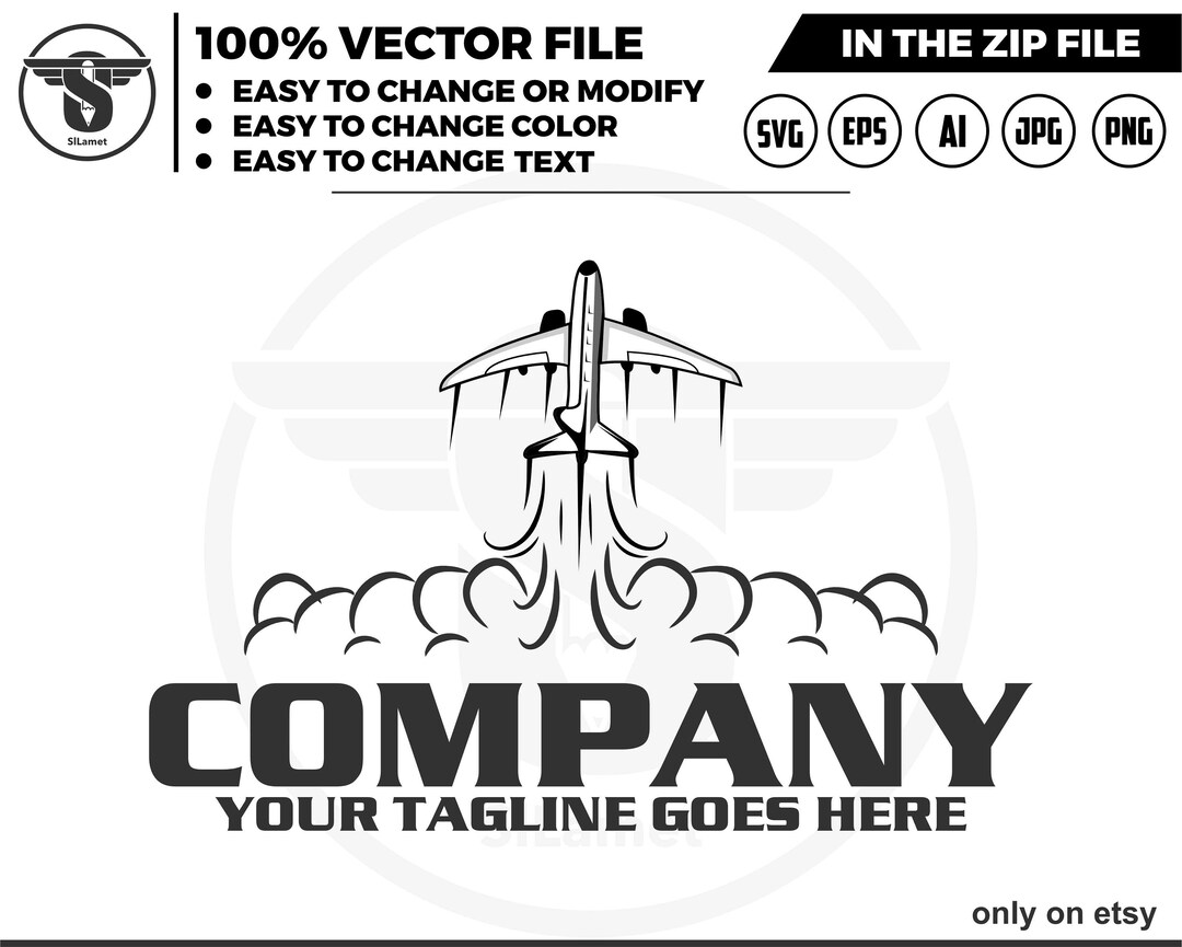 Airplanes Logo - Aircraft Logo - Light Aircraft Logo - Private Jet Logo - Small Planes Logo - Etsy