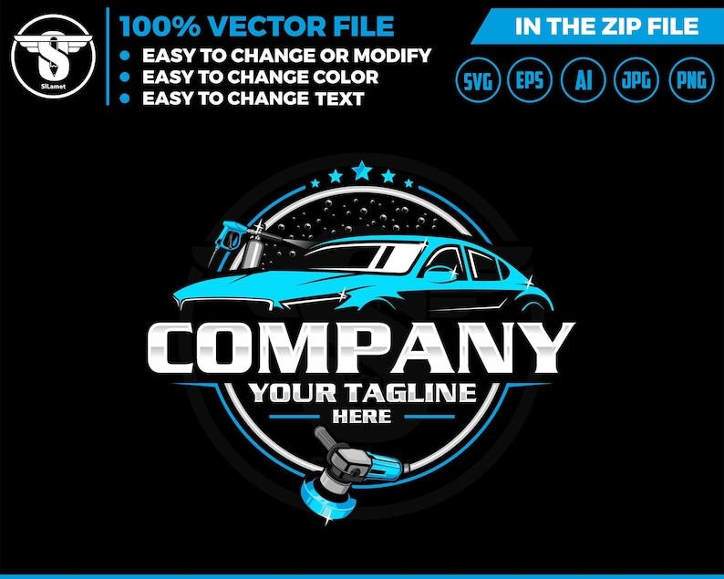 Car Detailing Logo: Auto Cleaning Polishing Vector Designs (SVG, EPS ...