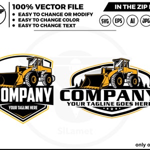 Wheel Loader Logo, Wheel Loader Rental Logo, Construction, Machinery ...