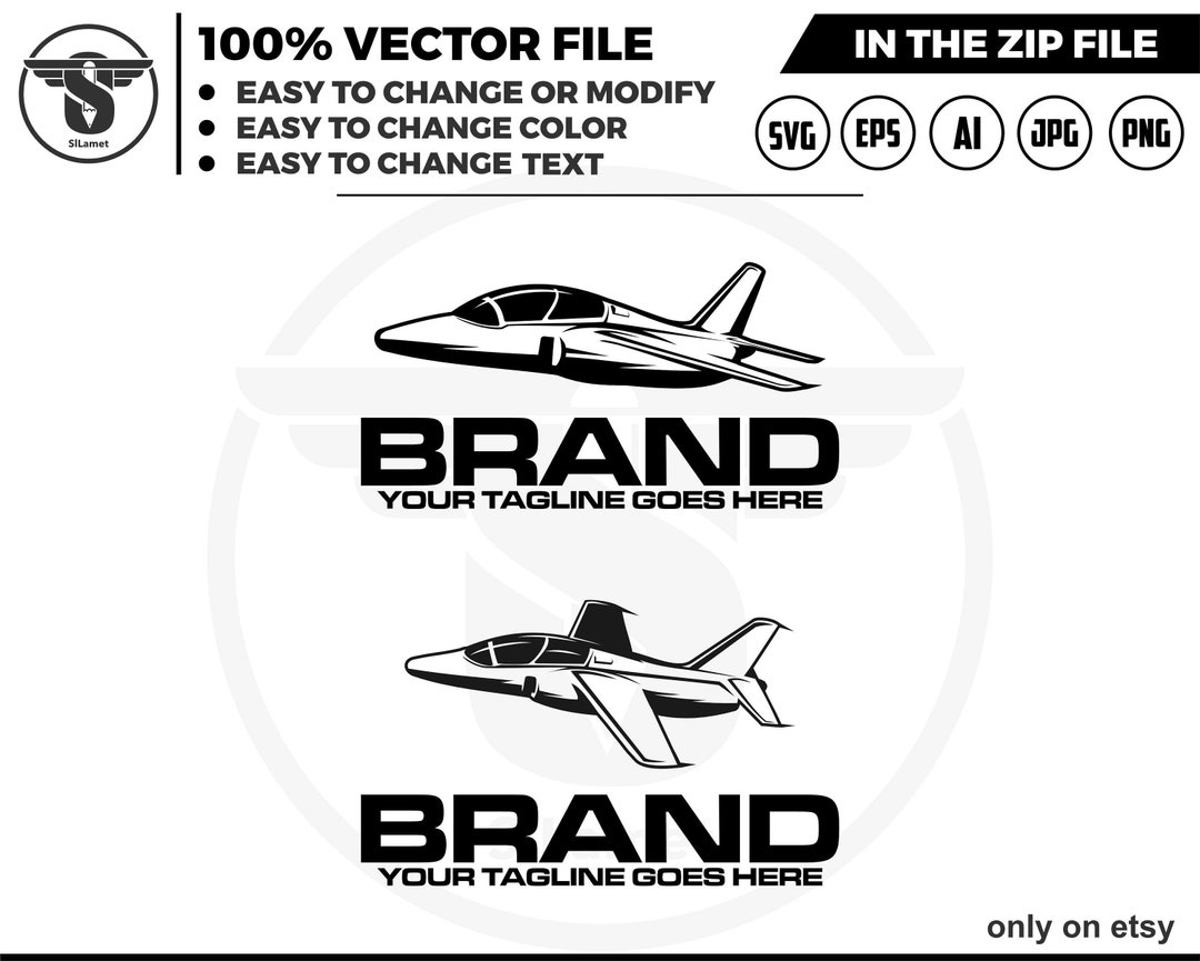 Jet Fighter Logo - Army Plane Jet Logo - Etsy