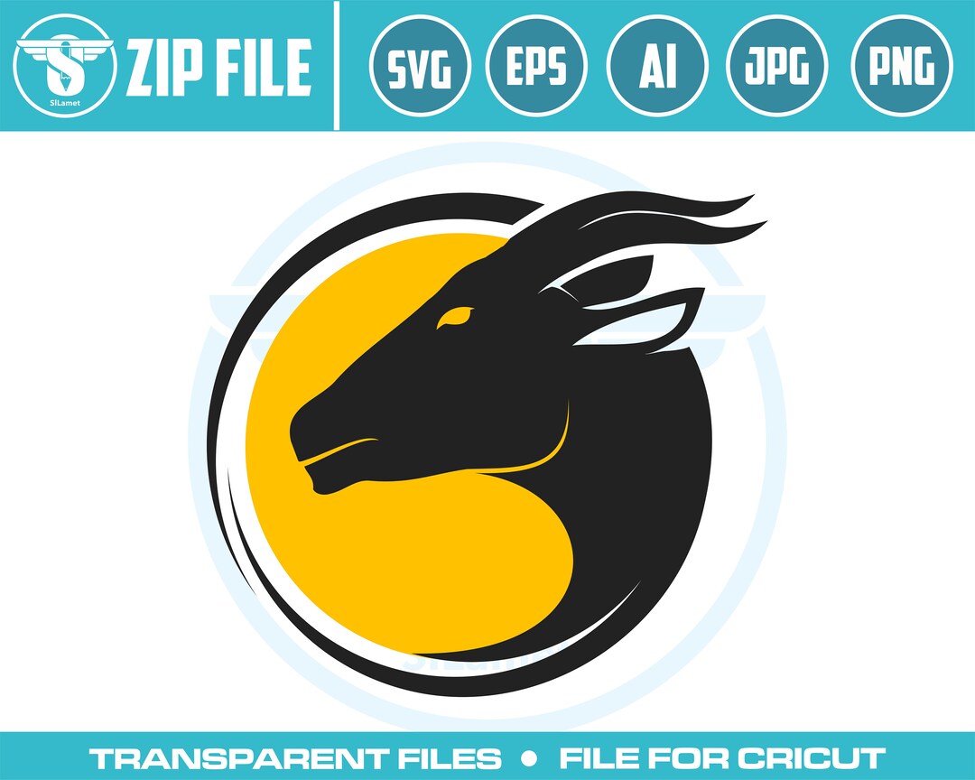 Goat Svg, Circle Goat, Goats Silhouette,svg, PNG, EPS, Dxf, Jpg Instant ...